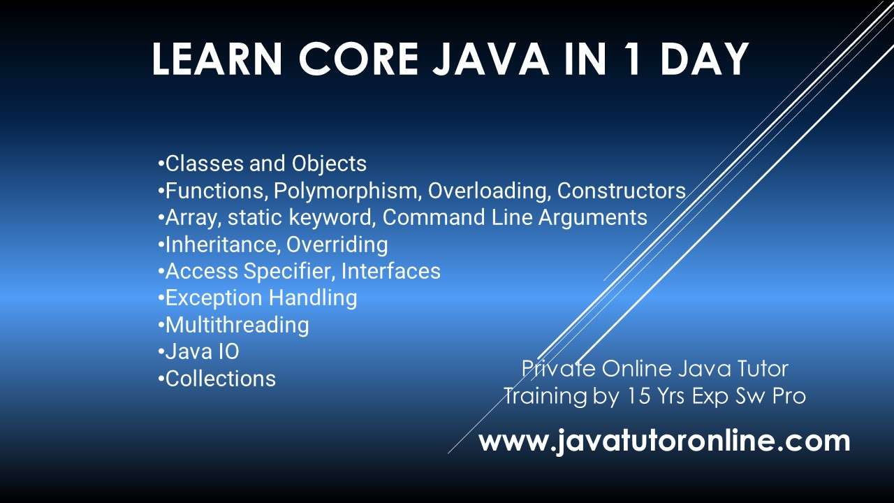 How To Learn Java In One Day JavaTutorOnline